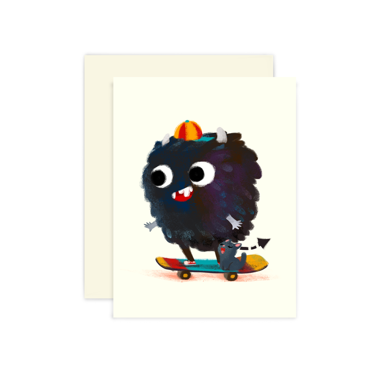 Monster + Meow Skateboard Card– The Little Red House Shop