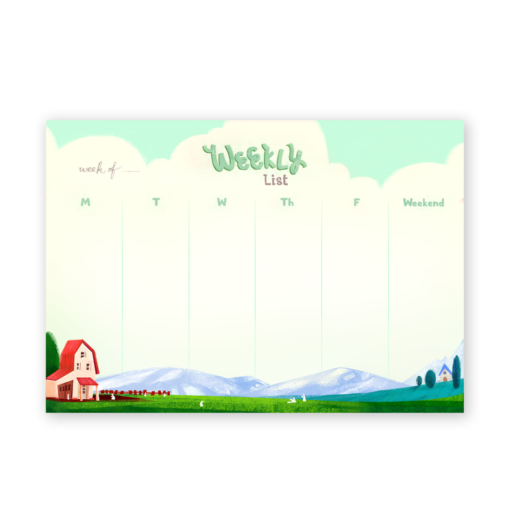 Mint Mt Alps Weekly Planner– The Little Red House Shop